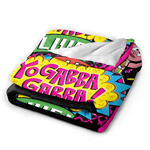 Pobecan Yo Gabba Anime Gabba! Blanket Throw Blankets Ultra Soft Flannel Lightweight Throws for Couch, Bed,All Seasons Use 50"x40"
