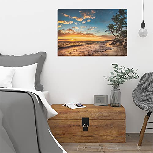 Premium Posters Beach Sunset Canvas Wall Art - Large 16β x 24β