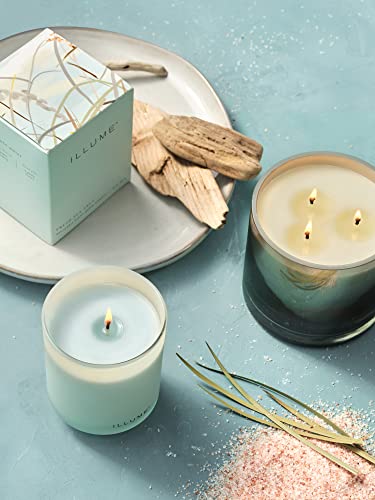 Illume Beautifully Done Essentials Fresh Sea Salt Boxed Glass Scented Soy Candle, 3" L x 3" W x 1" H