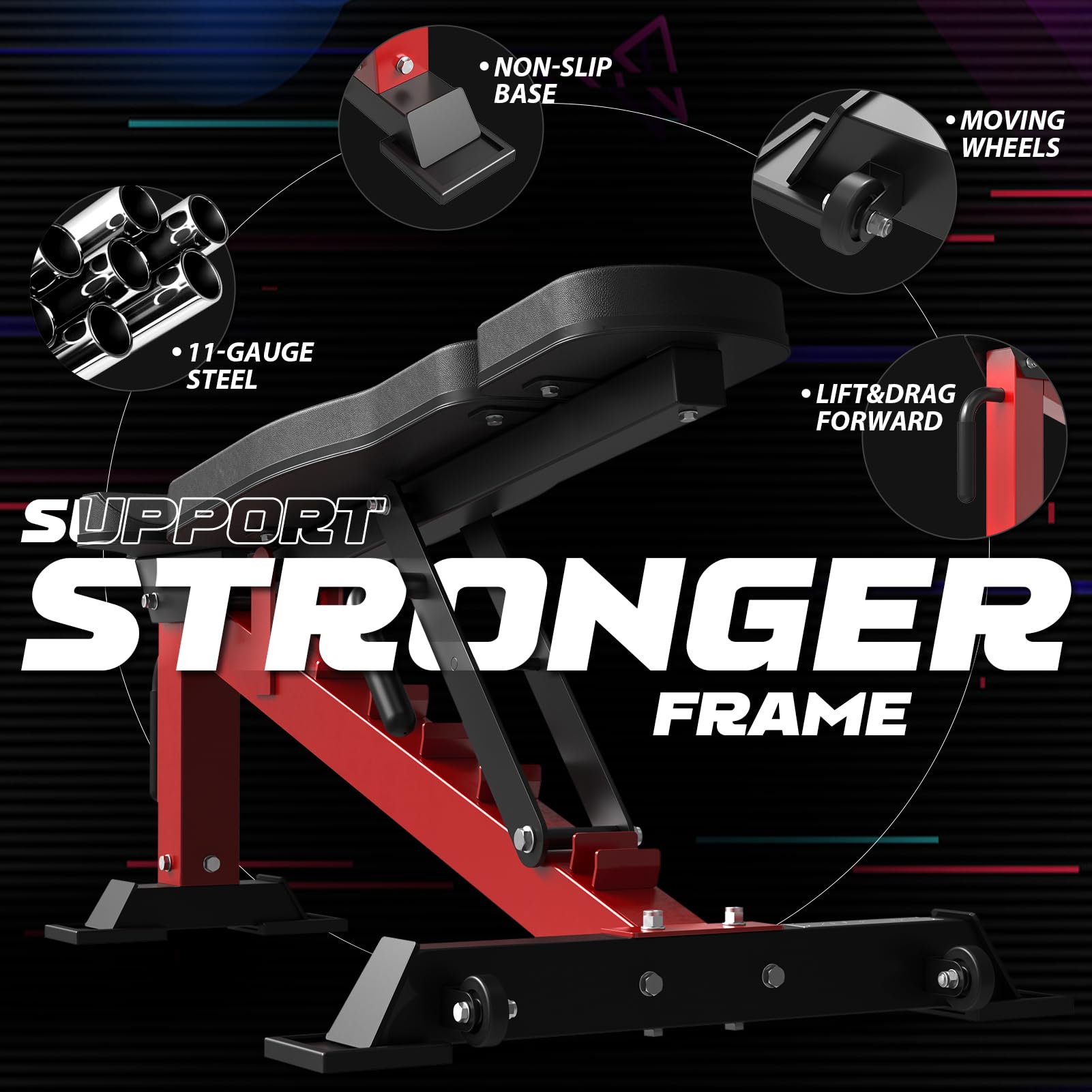 Mikolo Power Cage, Power Rack with LAT Pulldown, 1200 Pounds Capacity Workout Cage with More Training Attachments, Garage & Home Gym Package (Red)