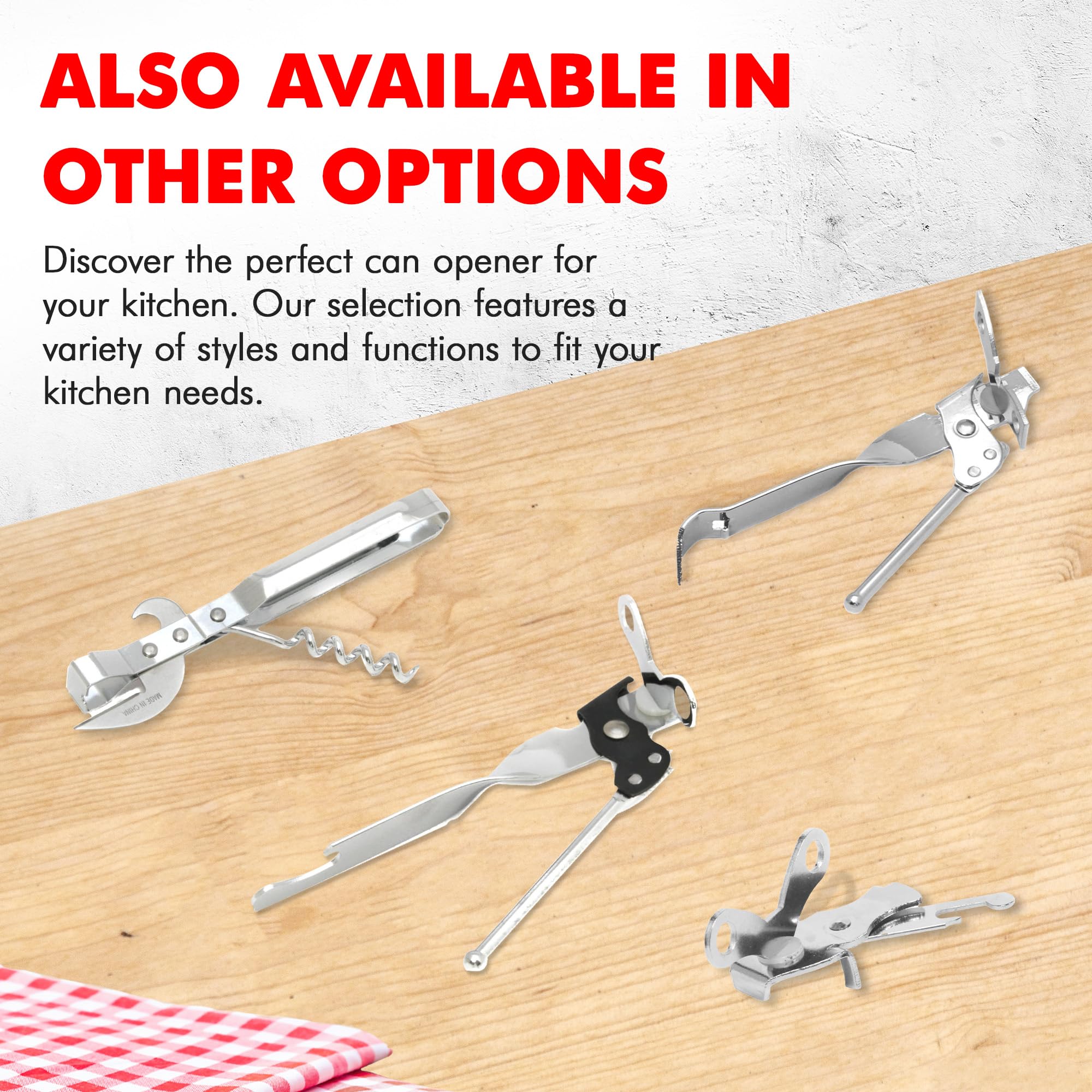 Chef Craft Select Can Opener with Tapper, 6.5 inches in length, Nickle Plated