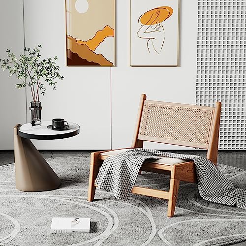HAOBO Home Rattan Chair Mid Century Modern Accent Chair for Reading Living Room Home Bedroom