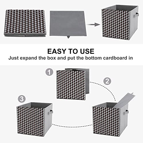 Love Golf Foldable Storage Bins Printd Fabric Cube Baskets Boxes with Handles for Clothes Toys, 11x11x11