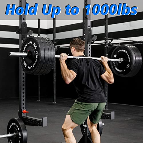 BRTGYM J Hooks Power Rack for 2x2 Squat Rack Power Cage with 1" Holes, 1000lbs Capacity J Cups, 5GA Steel Constructed