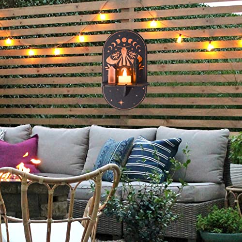 Frifer Crystal Stone Shelf | Wooden Stones Display Floating Shelf with Installing Buckles,Home Use Shelf for Living Room, Bedroom, Bathroom