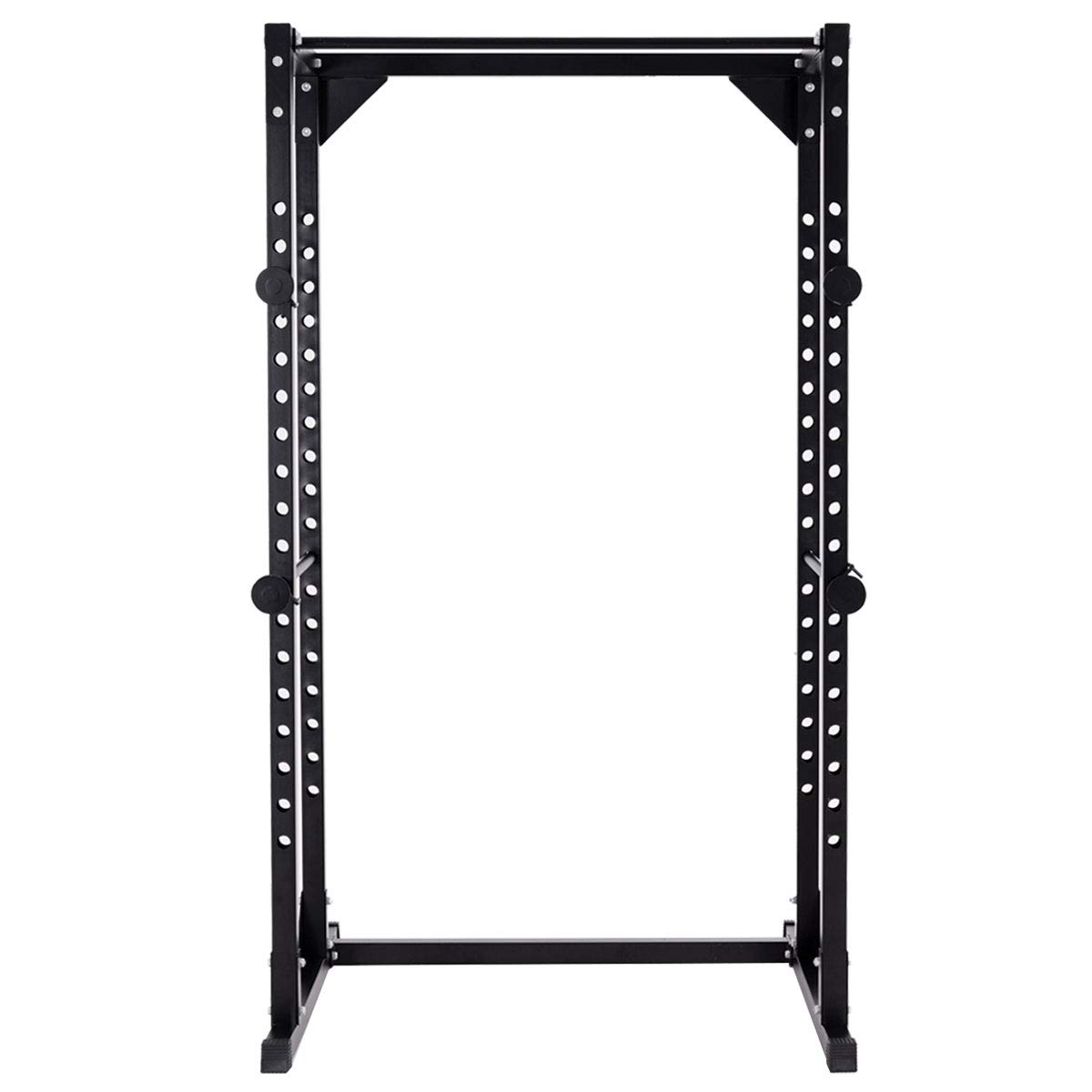Gymax Adjustable Power Rack, Multi-Grip Power Rack Pull/Chin Up Bars Squat Cage Heavy Duty Power Rack for Home Gym Athletics Fitness
