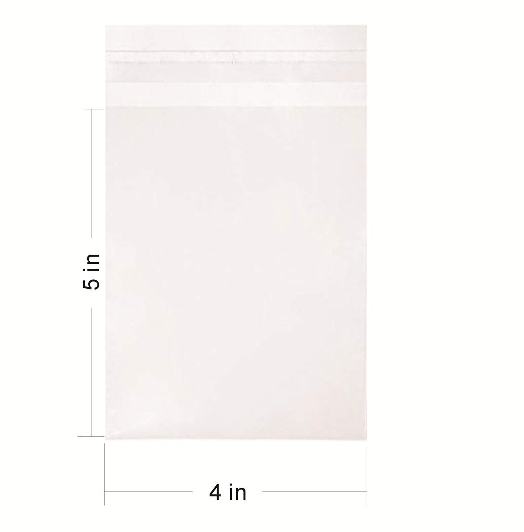 4 x 5-inch Crystal Clear Resealable Cello Cellophane Bags for Candy Cookies Cards Gifts Crafts, Pack of 100