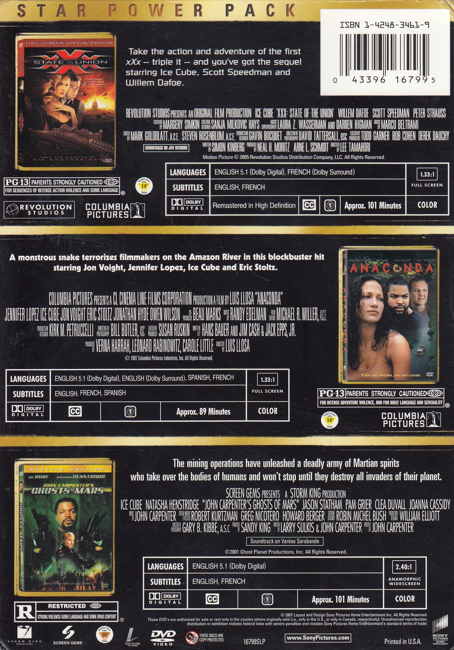 Star Power Pack (Xxx State of the Union / Anaconda / Ghosts of Mars)