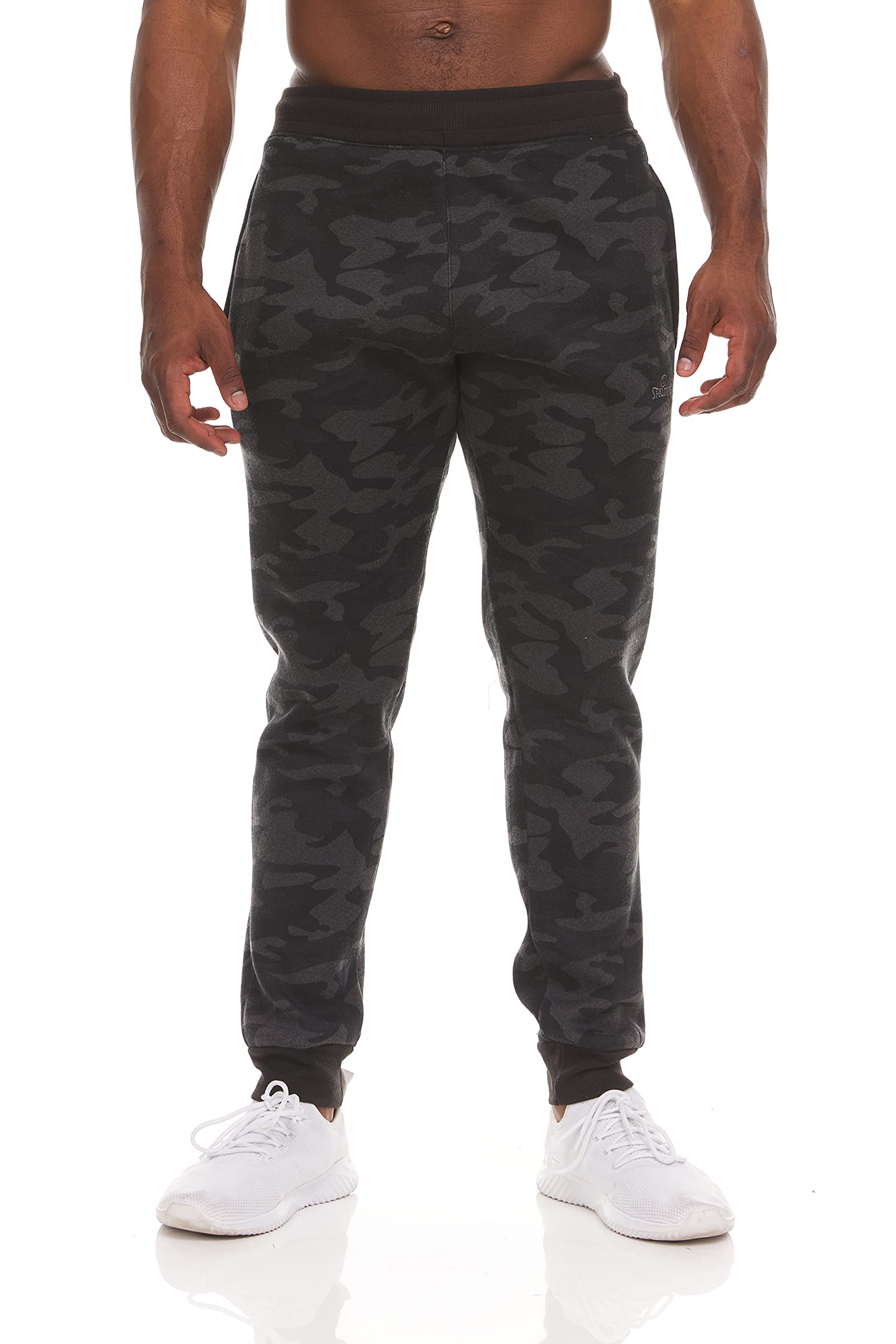Spalding Mens Competition 2.0 Joggers, Black Camo, XL