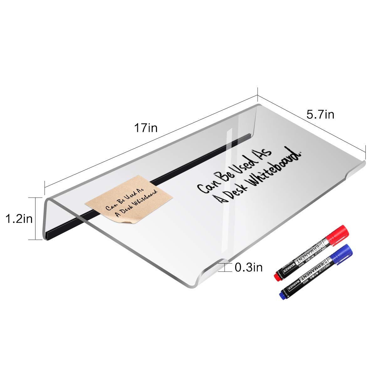 Nat-Hom Computer Keyboard Stand-Clear Acrylic Keyboard Tray with Rubber Strip,Ticker Acrylic Keyboard Riser(Holder) for Easy Ergonomic Typing and Working at Home and Office(Upgrade with rubber strip)