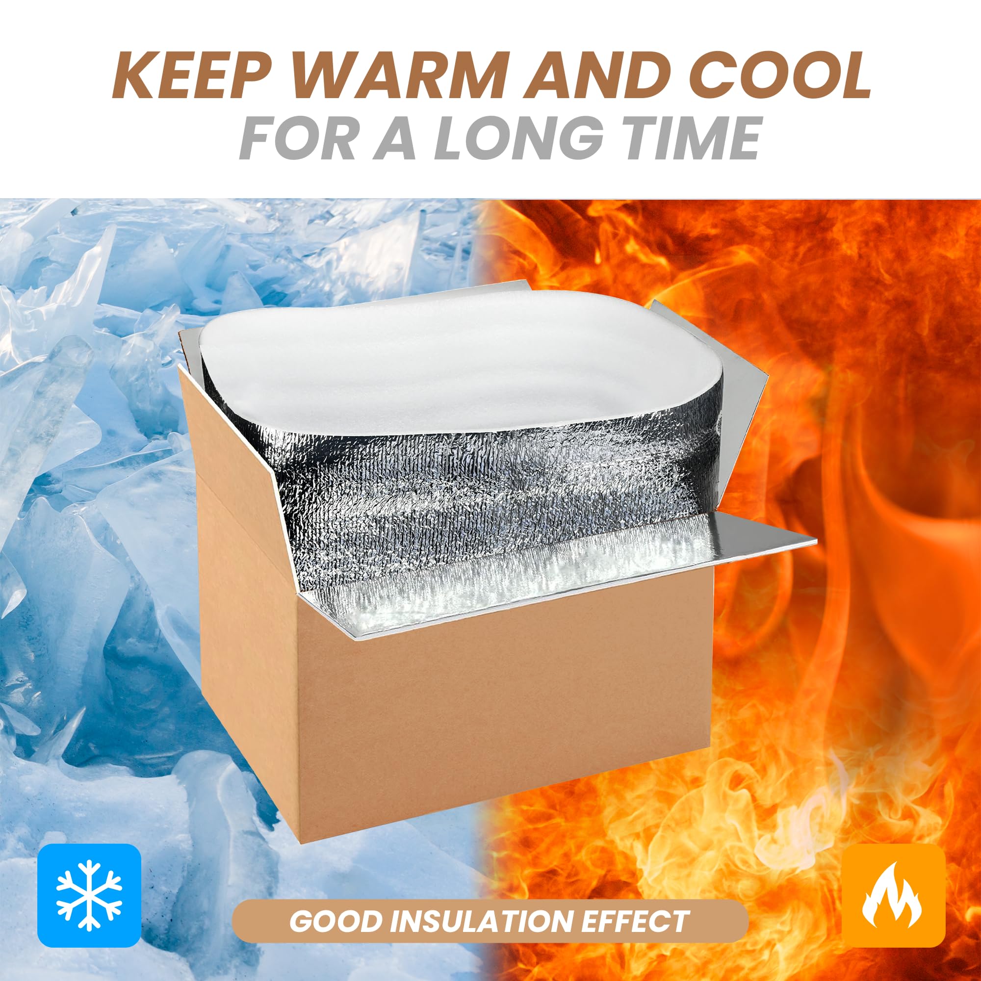 YSSOA Thermo Chill Double Insulated Carton with Foil Insulated Bag Liner, Small Mailing Box, Shipping Box for Mailing, Shipping, Packing, Moving,Box Inside Dimension 6’’x5’’x9’’, 2 Pack.