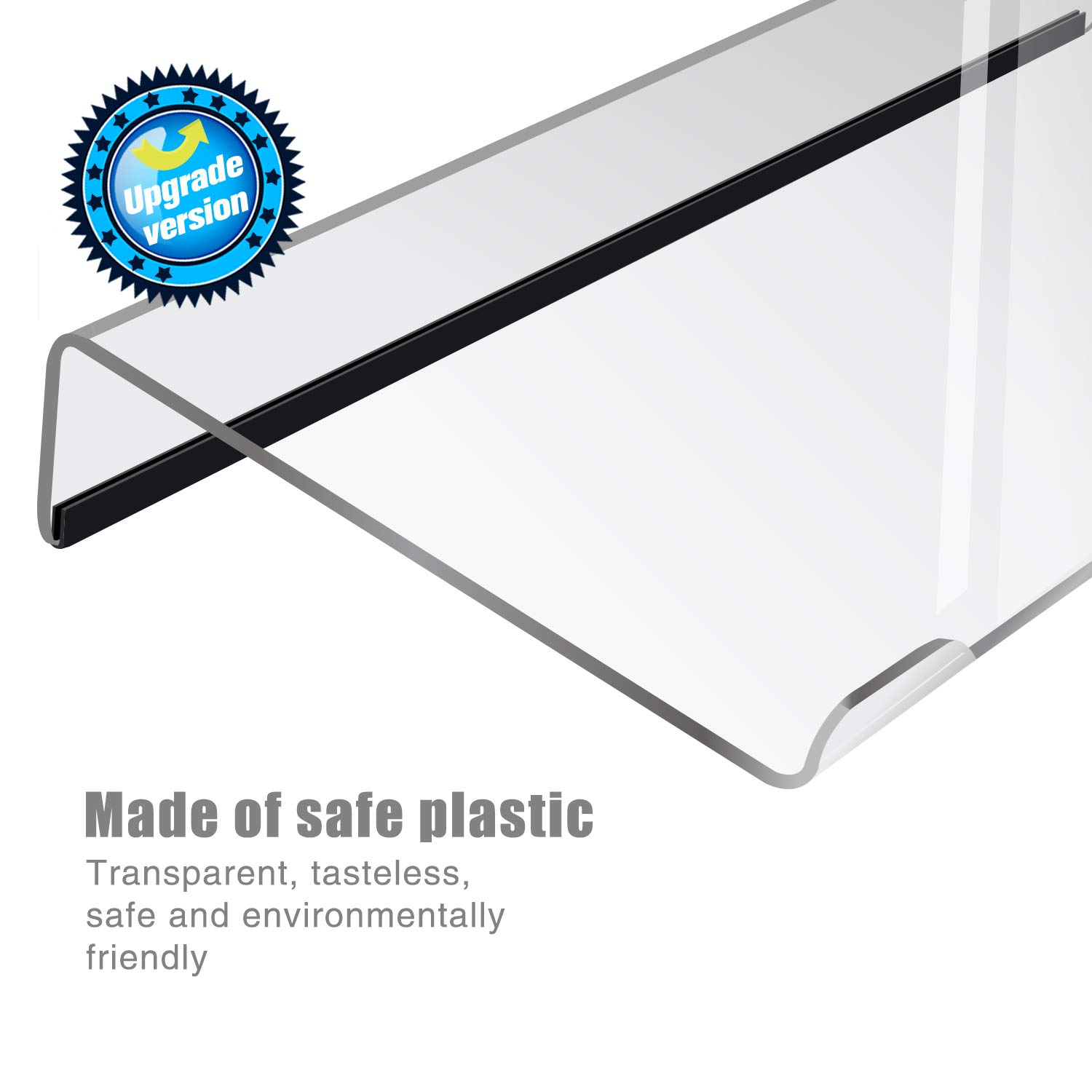Nat-Hom Computer Keyboard Stand-Clear Acrylic Keyboard Tray with Rubber Strip,Ticker Acrylic Keyboard Riser(Holder) for Easy Ergonomic Typing and Working at Home and Office(Upgrade with rubber strip)