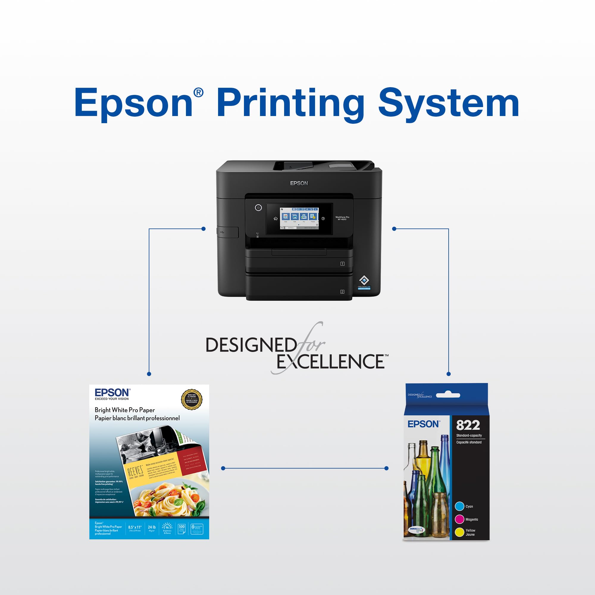 EPSON T822 DURABrite Ultra Ink High Capacity Cyan Cartridge (T822XL220-S) for Select Epson Workforce Pro Printers