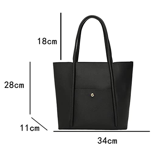 Leather for Handbags Fashion Women Artificial Leather Solid Color Zipper Phone Bag Shoulder Large Tote Bags for Women