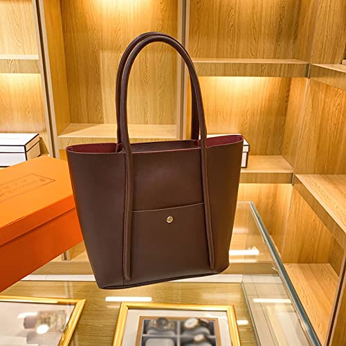 Leather for Handbags Fashion Women Artificial Leather Solid Color Zipper Phone Bag Shoulder Large Tote Bags for Women