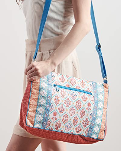 Maison d' Hermine Hand Bag Cotton Adjustable Shoulder Strap Easter Cross Body Tote purse with Zippered & Slip Pockets for Women Office Travel School College Shopping, Romane