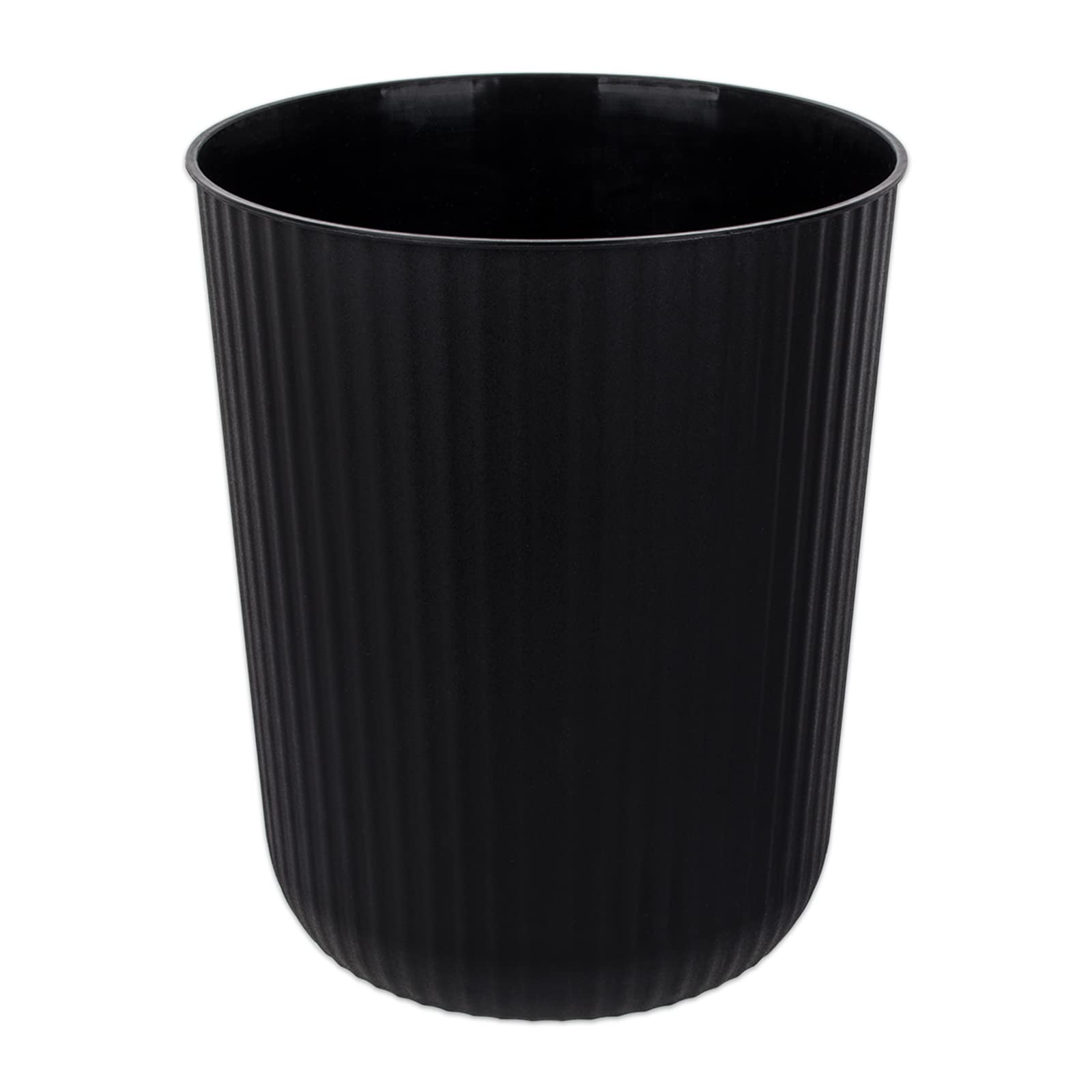 JiatuA Small Trash Can Plastic Wastebasket 1.5 Gallon Round Garbage Container Bin for Bathroom, Kitchen, Home Office, Dorm, Kids Room, Black