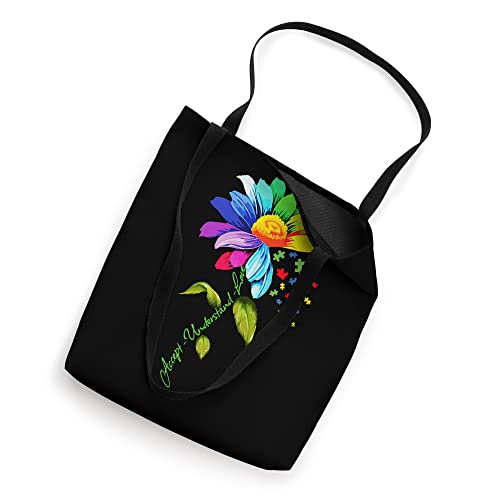 Daisy Floral Autism Awareness Accept Understand Love Mom Tote Bag