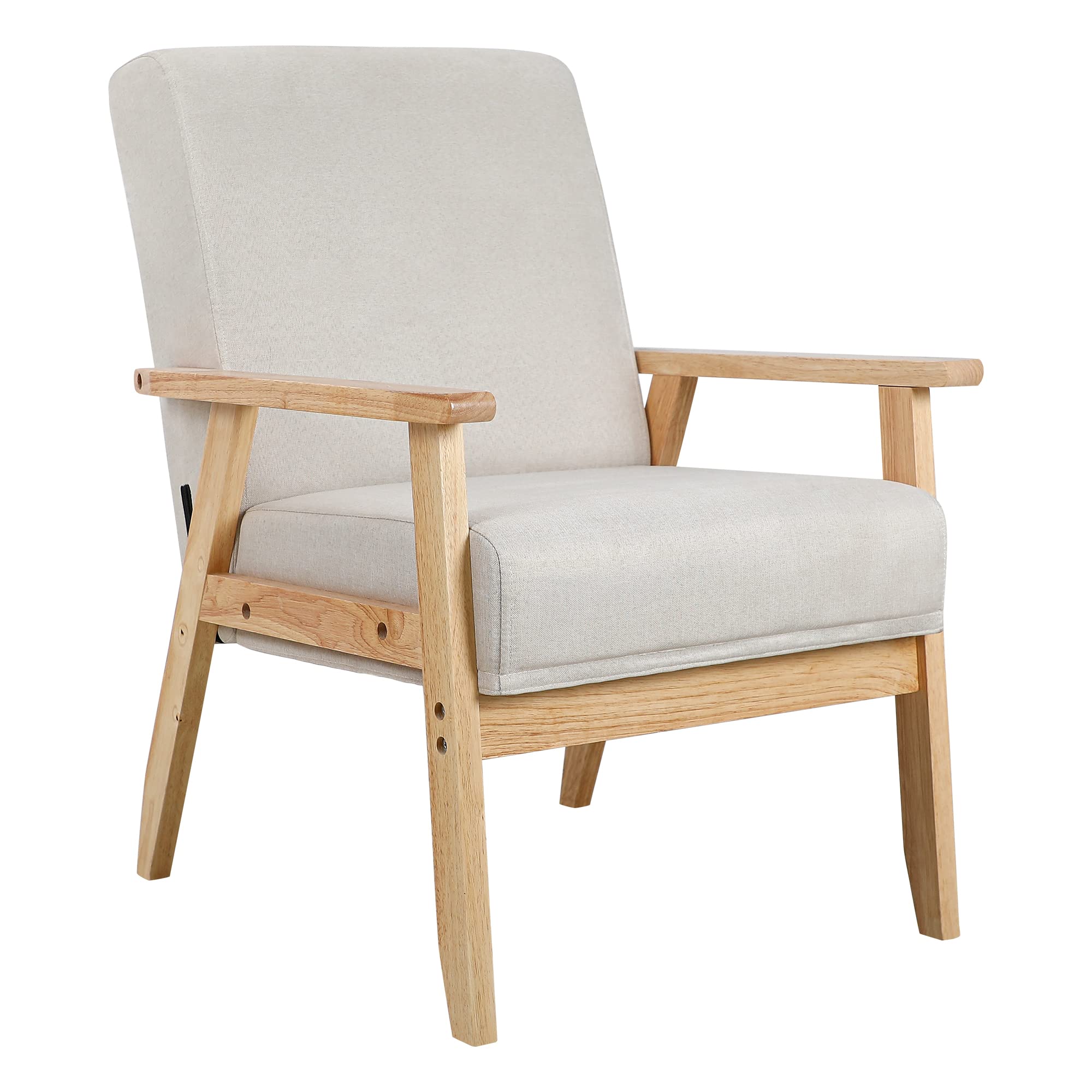 Homajor Accent Chairs, Mid Century Modern Armchairs for Living Room/Bedroom, Beige