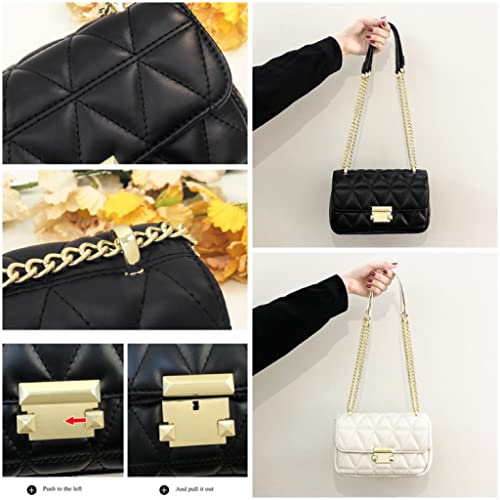 Jopchunm Crossbody Bags for Women Quilted Shoulder Purse with Convertible Chain Strap Classic Satchel Handbag