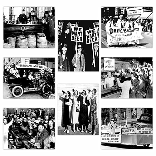 Prohibition We Want Beer Vintage Wall Art - Speakeasy Wall Decor for Home Office Bar Cafe Dorm - Unique Funny Gift for Men - Unframed 8x10 Picture Poster