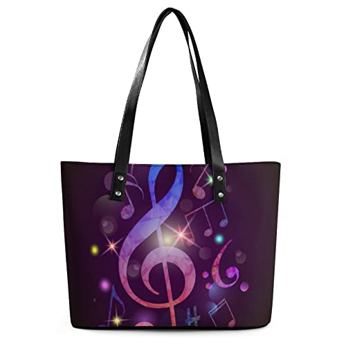 Womens Handbag Notes Leather Tote Bag Top Handle Satchel Bags For Lady