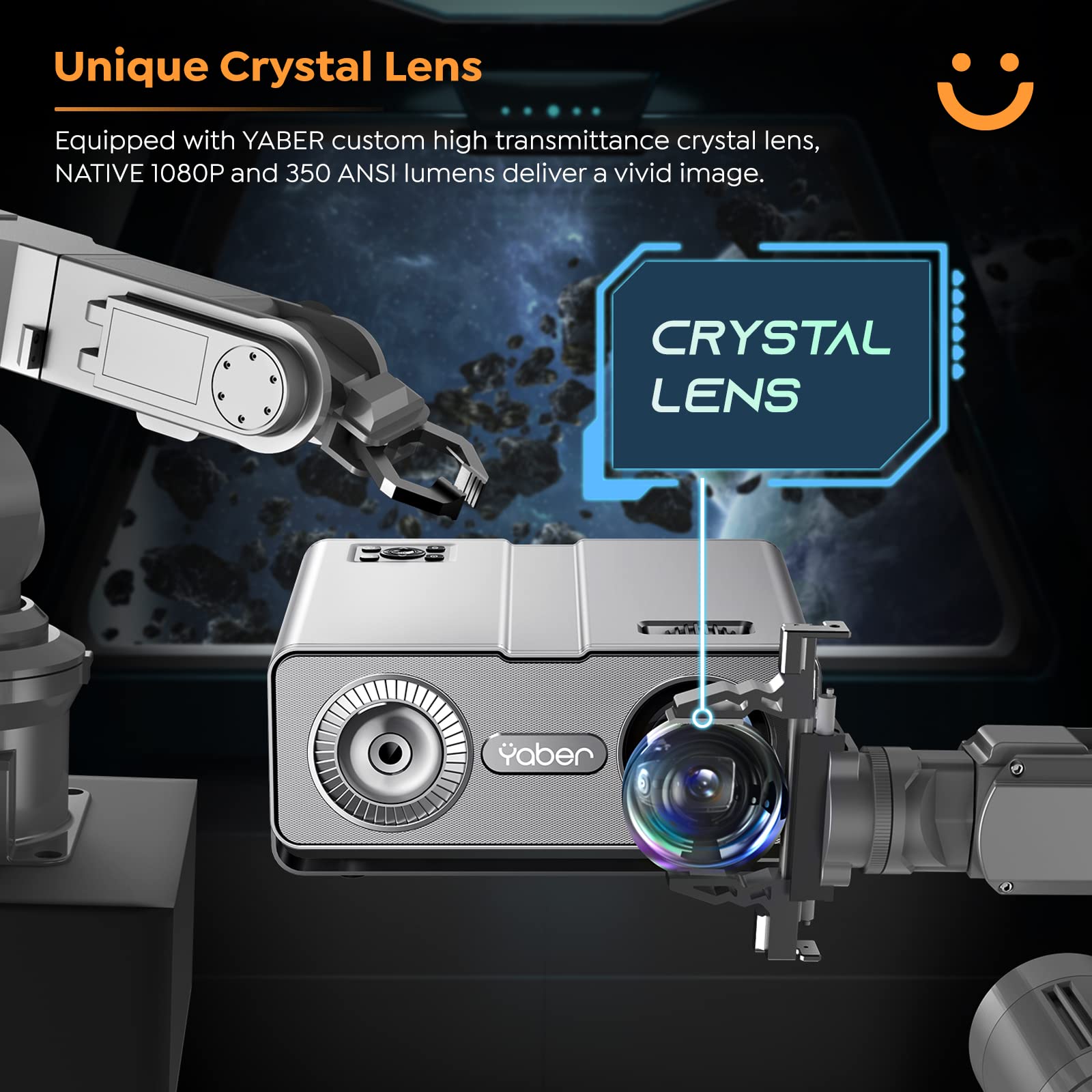 YABER Pro U10 5G WiFi Bluetooth Projector Full HD 1080P Projector Carry Bag Included Support 4K, 4D/4P Keystone&Zoom, Home Theater&Outdoor Video Projector for iOS/Android/PC/PPT/PS5