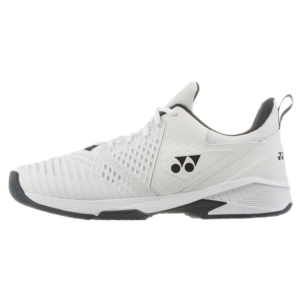 YONEX Men's Power Cushion Sonicage 3 Tennis Shoes (White/Red, us_Footwear_Size_System, Adult, Men, Numeric, Medium, Numeric_9)
