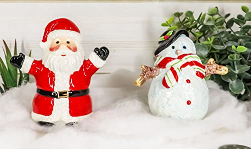 Set Of 1 Santa Claus And Mr Snowman Salt And Pepper Shakers