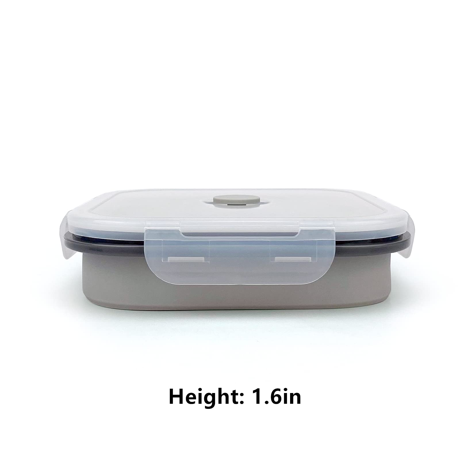 CARTINTS Large 1200ml Collapsible Bowls with Lids, Silicone Food Storage Containers, Space-Saving Meal Prep Containers For Kitchen and Outdoors Camping, Set of 3, Grey