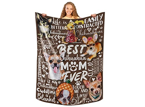 InnoBeta Chihuahua Gifts for Women, Flannel Throw Blanket for Chiwawa Chiuauaha Lovers (50"x 65") - Best Chihuahua Mom