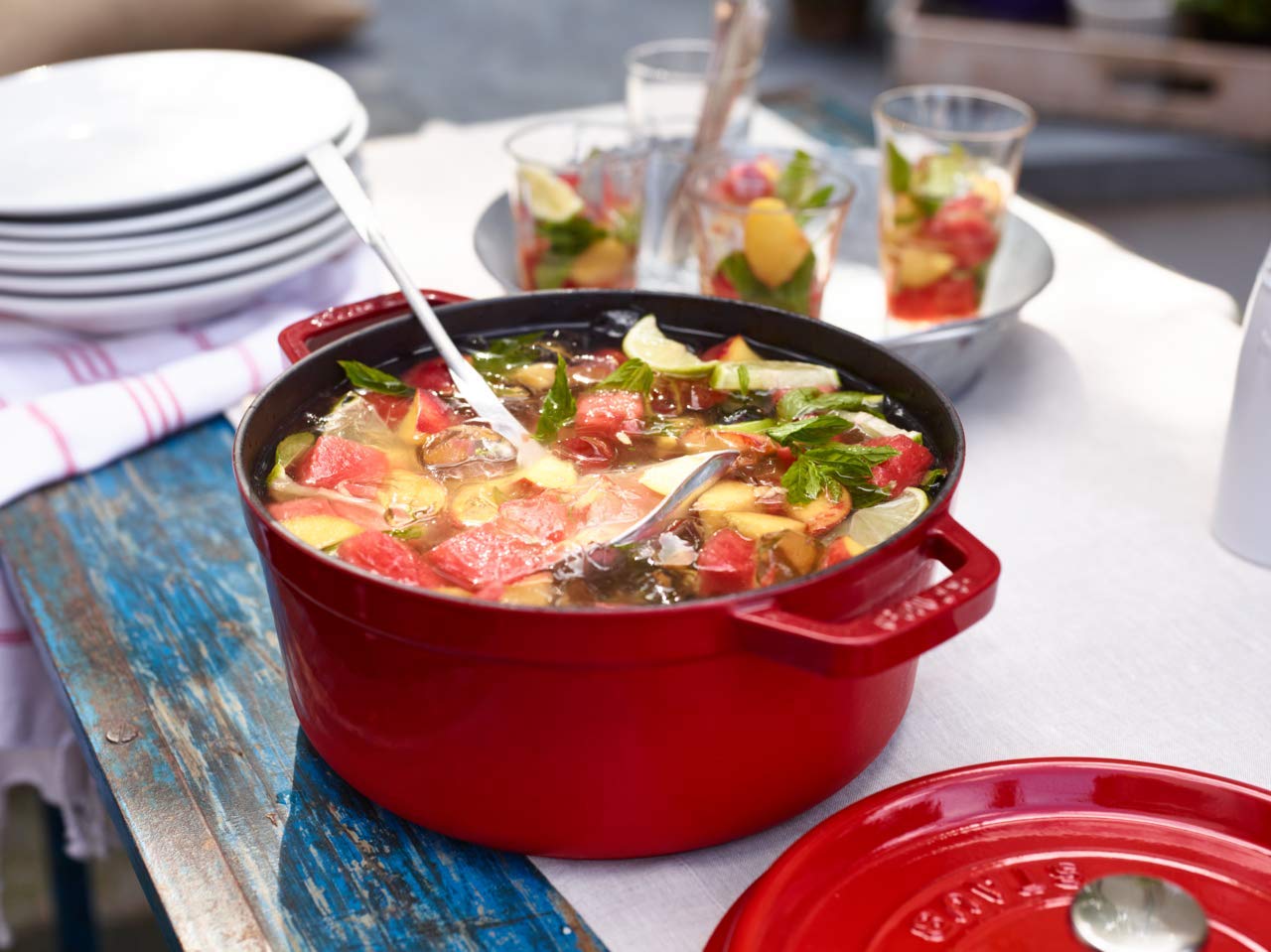 Staub Cast Iron 5.5-qt Round Cocotte - Cherry, Made in France