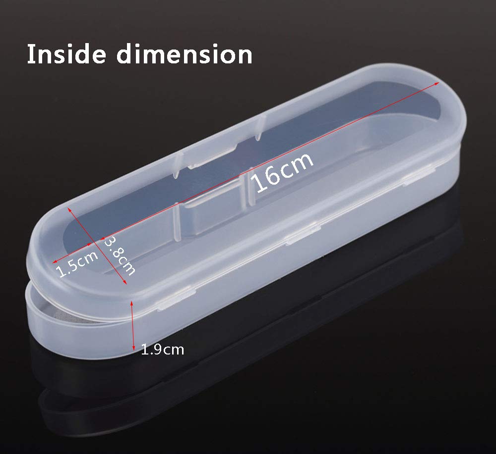 AKOAK Clear Polypropylene Storage Containers Box with Hinged Lid for Pencils, Pens,Accessories,Crafts,Learning Supplies,Makeup Brush,Screws,Drills,6.89" x 1.49" x 0.74",Pack of 2