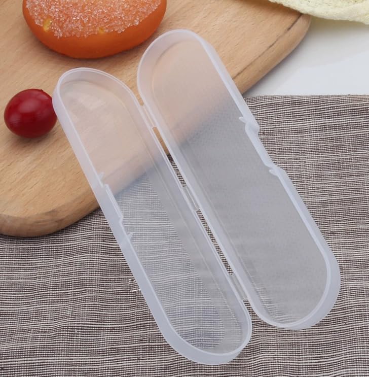 AKOAK Clear Polypropylene Storage Containers Box with Hinged Lid for Pencils, Pens,Accessories,Crafts,Learning Supplies,Makeup Brush,Screws,Drills,6.89" x 1.49" x 0.74",Pack of 2