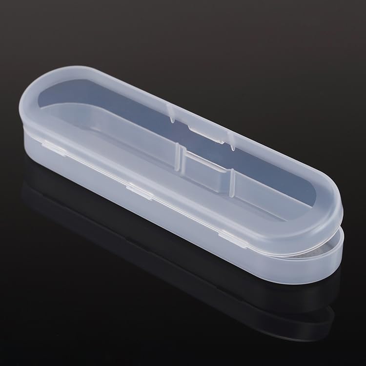 AKOAK Clear Polypropylene Storage Containers Box with Hinged Lid for Pencils, Pens,Accessories,Crafts,Learning Supplies,Makeup Brush,Screws,Drills,6.89" x 1.49" x 0.74",Pack of 2