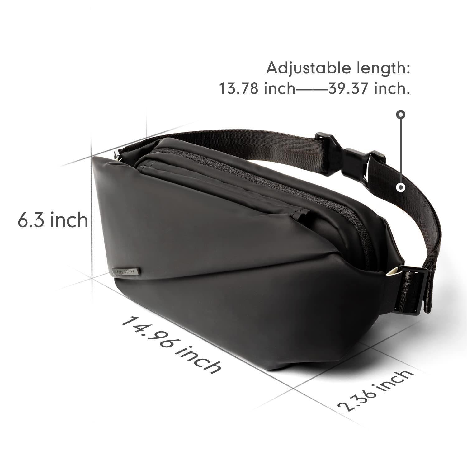 NIID R0 Leisure Sling Bag Shoulder Backpack Waterproof Quickly Removable Lightweight Chest Bag Casual Crossbody Bag for Men Women, Black