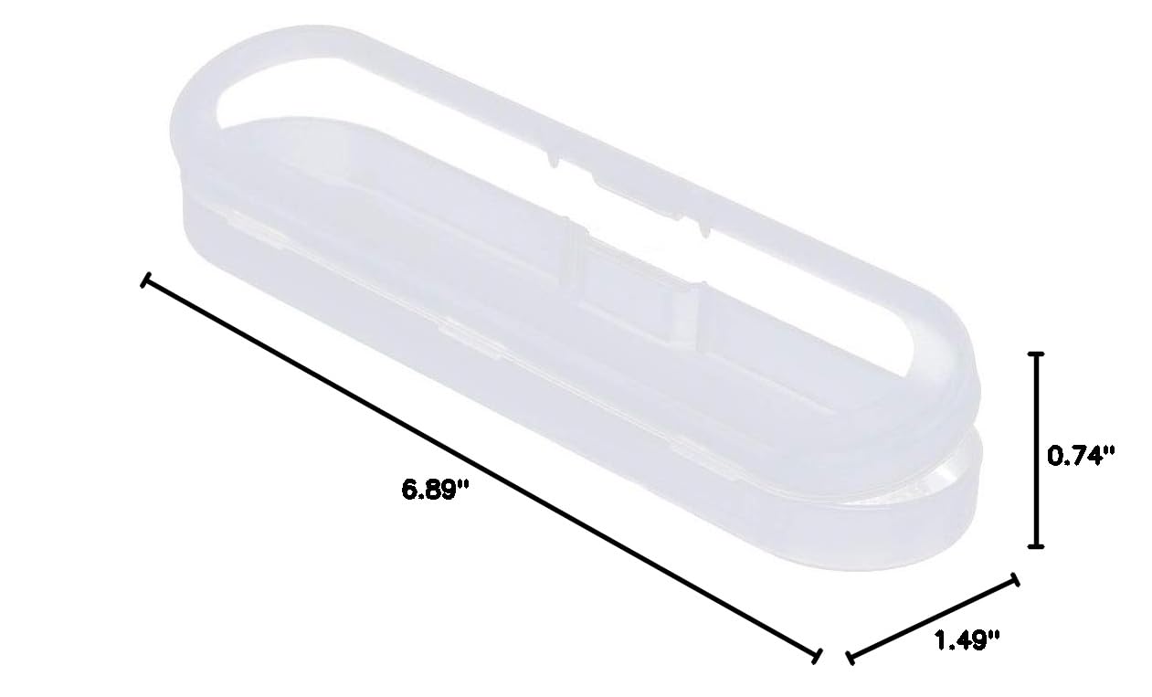 AKOAK Clear Polypropylene Storage Containers Box with Hinged Lid for Pencils, Pens,Accessories,Crafts,Learning Supplies,Makeup Brush,Screws,Drills,6.89" x 1.49" x 0.74",Pack of 2