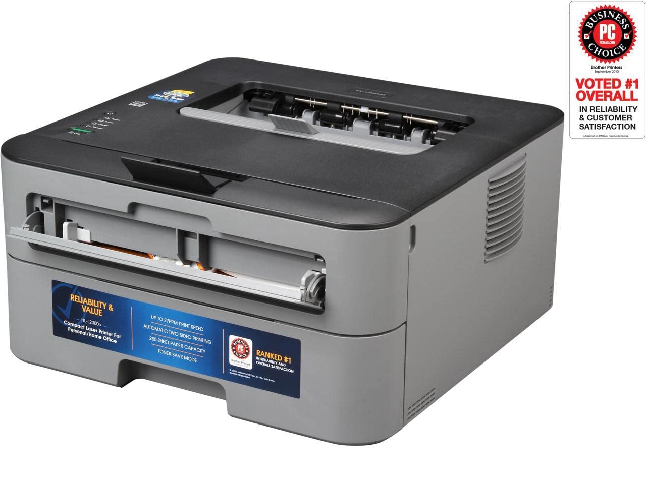 Brother® - Printer - HL-L2300D Monochrome Laser Printer - 2400 x 600 DPI - 26 Ppm Mono Print - USB 2.0 - 8.5" x 13" - Bl