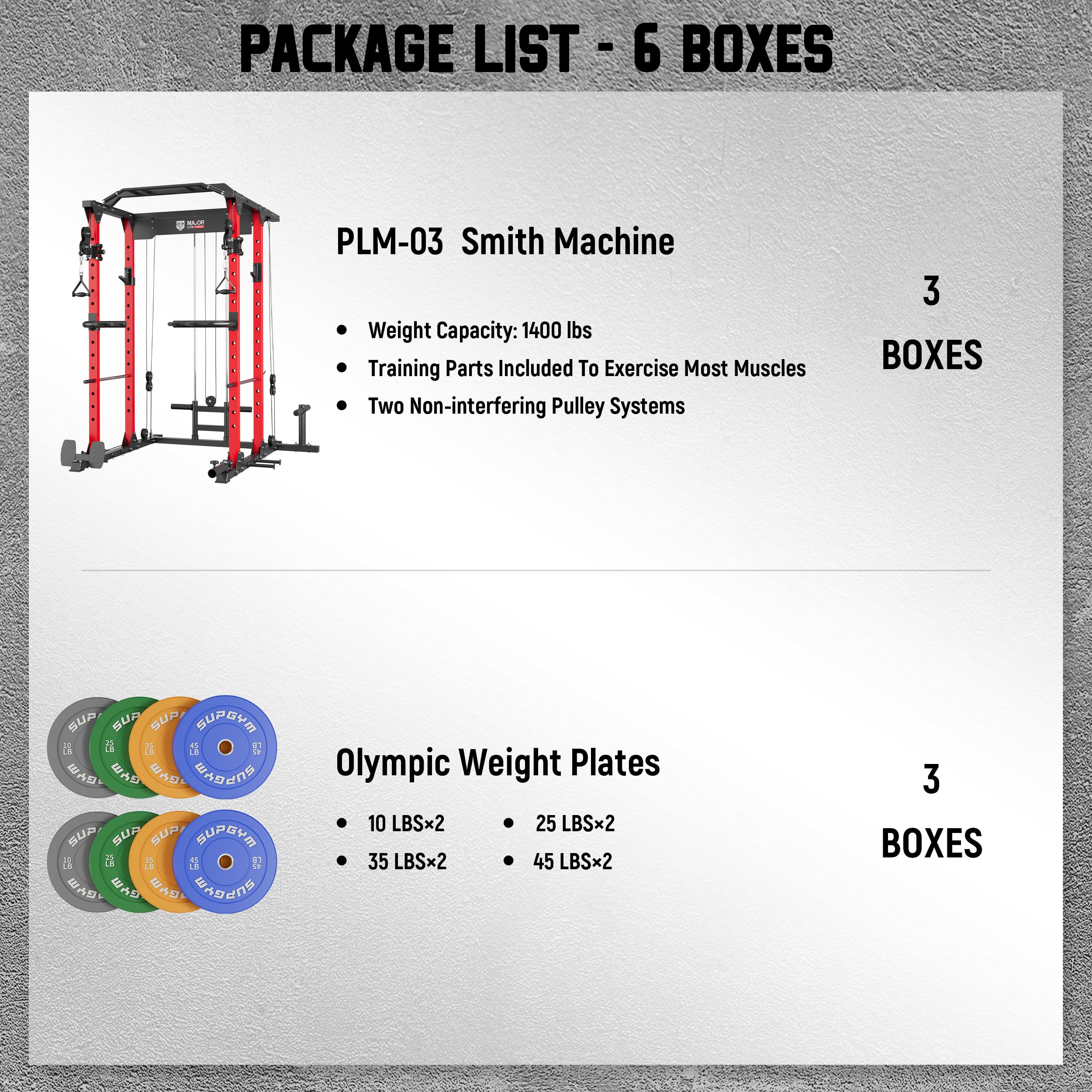 MAJOR LUTIE Power Cage, PLM03 1400 lbs Multi-Function Power Rack with Adjustable Cable Crossover System and More Training Attachment