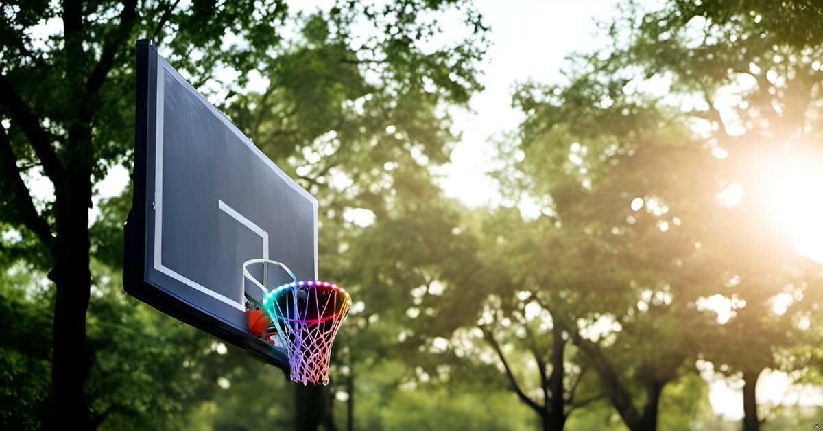 Gute LED Basketball Hoop Lights,Remote Control Basketball Rim Led Light,8 Models Solar Light,Glow-in-Dark,Waterproof,Super Bright String,Ideal for Kids,Adults Playing at Night Outdoors Indoors