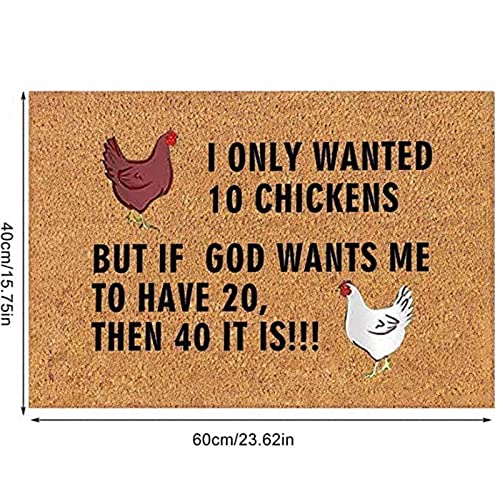 BEFOKA Funny Chicken Pattern Welcome Doormat, Funny Cute Farm Door Mat Rug Housewarming Gift Indoor Outdoor Home Decor (A)
