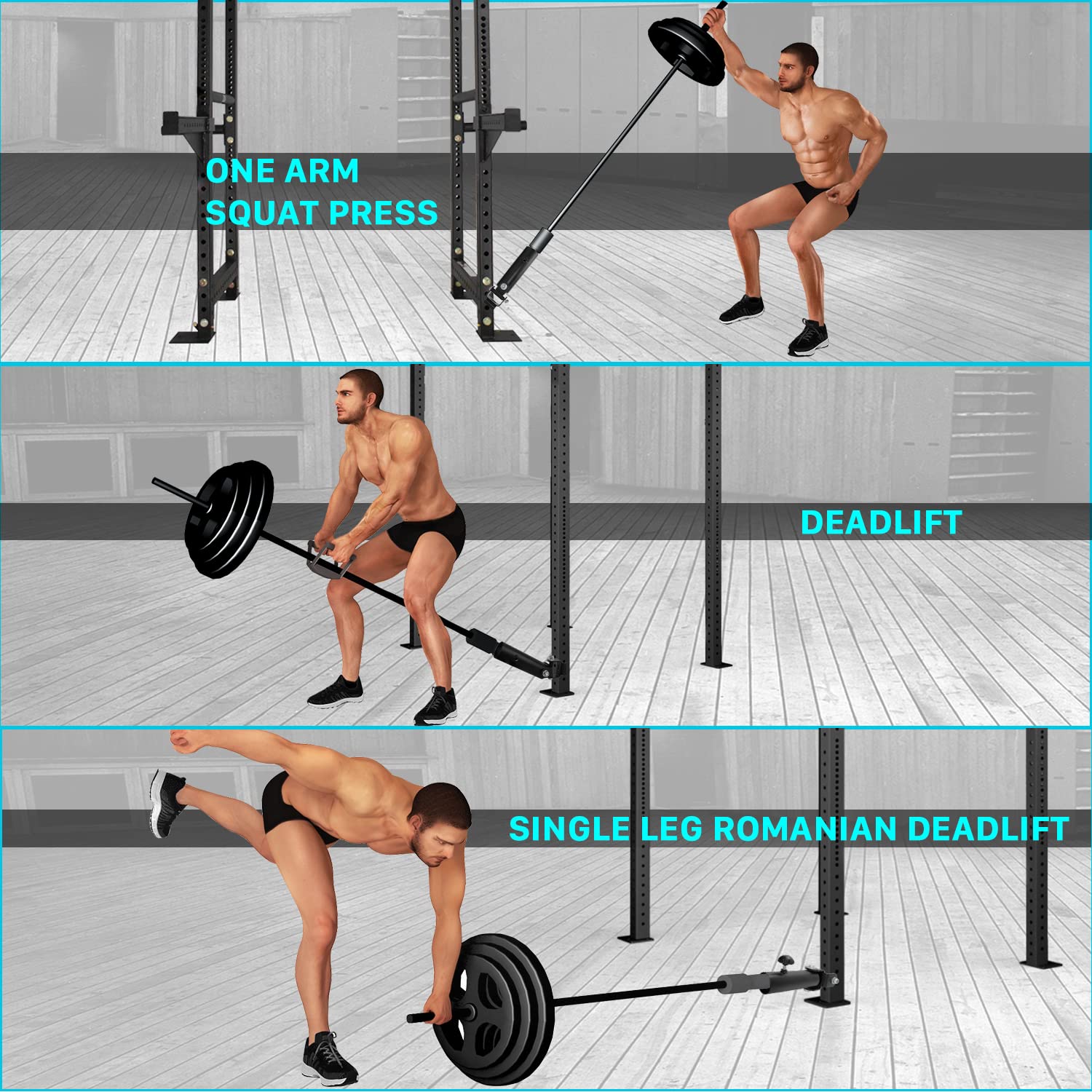 A2ZCARE Power Rack Mounted Landmine Attachment, T Bar Row Landmine Base, Fit 2-inch Olympic Row Bar, Compatible with 3x2 & 3x3 inch Power Cage