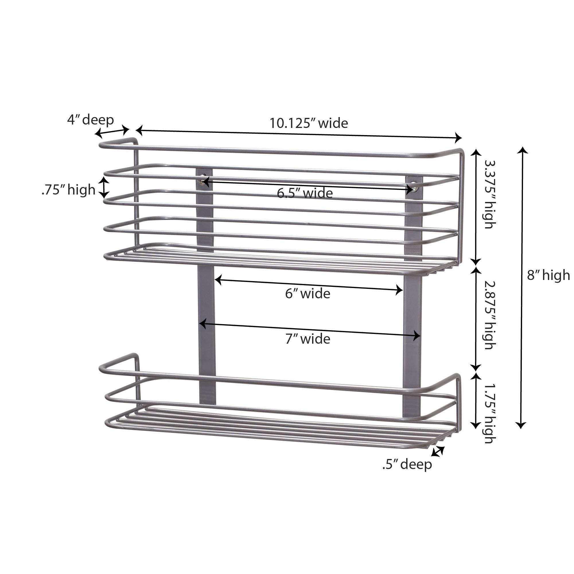 Household Essentials 1228-1 Double Basket Door Mount Cabinet Organizer | Mounts to Solid Cabinet Doors or Wall