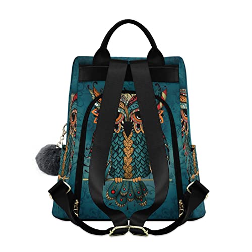Owl Boho Aztec Backpack Purse for Women Anti-theft Back Pack Fashion Handbag with Adjustable Straps School Travel Bag Shoulder Bag