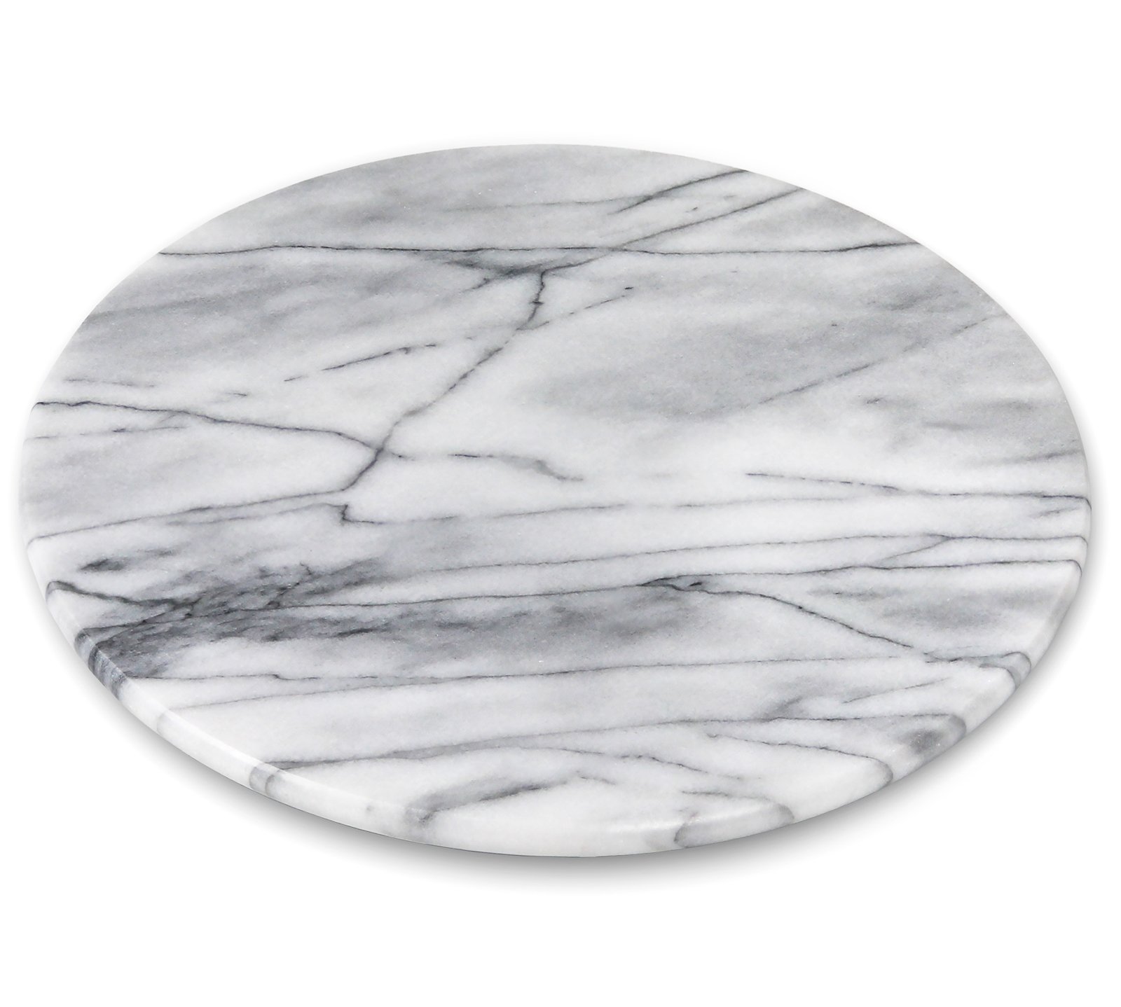 Greenco White Marble Lazy Susan Round Turntable, Handcrafted, 12”.