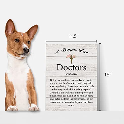 Motivational a Prayer for Doctors Quote Canvas Painting Framed Wall Art Decor for Home Office, Rustic Doctors Sayings Canvas Poster Print Decorative Christian Gift