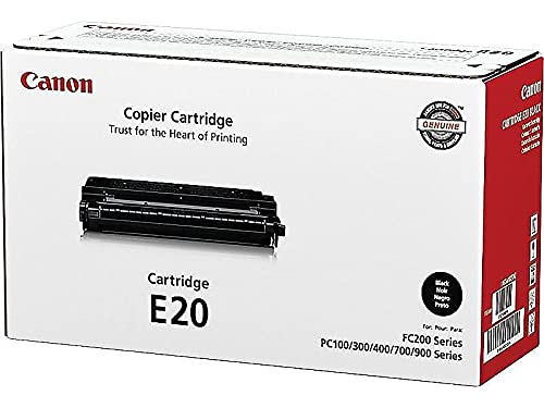 Canon Genuine Toner, Cartridge E20 Black (1492A002), 1 Pack, for Canon PC100 / 300/400 / 530/700 / 900 Series Peronal Copiers