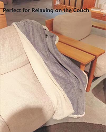Brilliant JJJJ Sherpa Fleece Throw Blanket for Couch – Grey Fuzzy Warm Soft Blankets and Throws for Sofa, 39x60 Inches