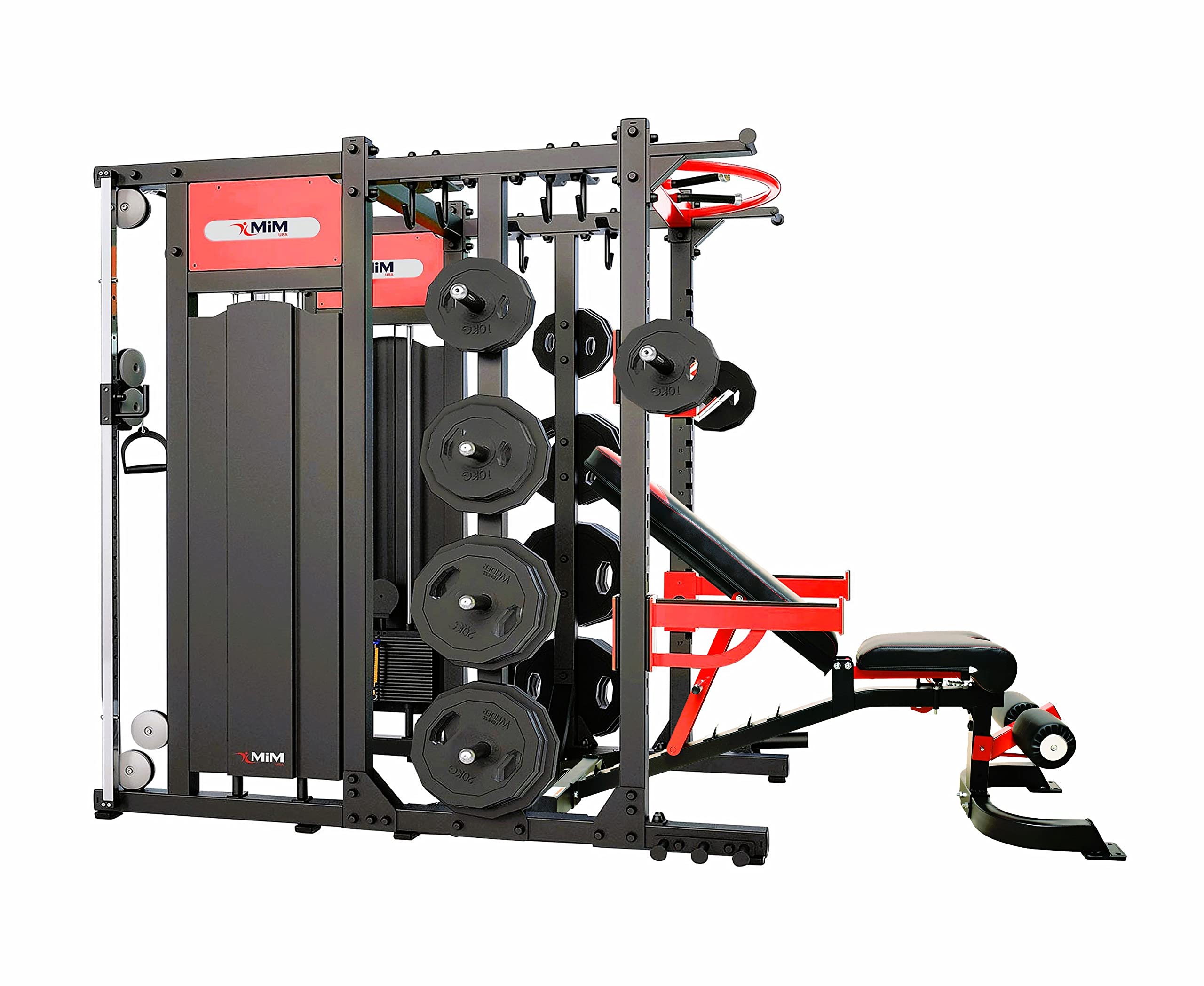MiM USA Commercial All-in-One Gym Machine 440 Lb Weight Stack Bench and Attachment