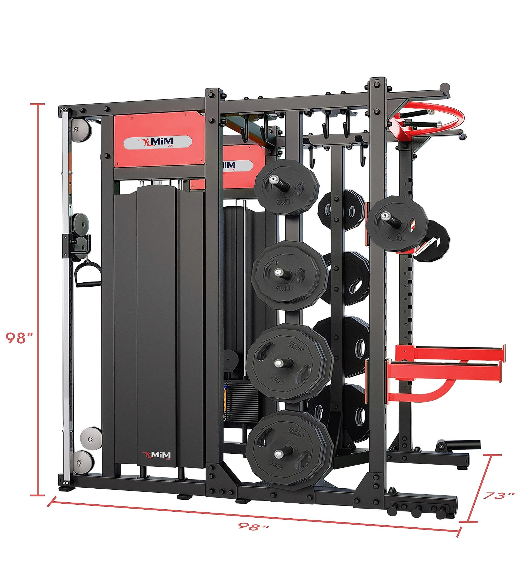 MiM USA Commercial All-in-One Gym Machine 440 Lb Weight Stack Bench and Attachment